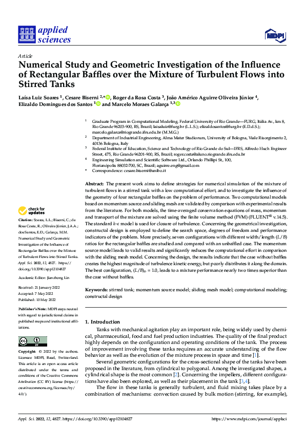 (PDF) Numerical Study and Geometric Investigation of the Influence of Rectangular Baffles over ...