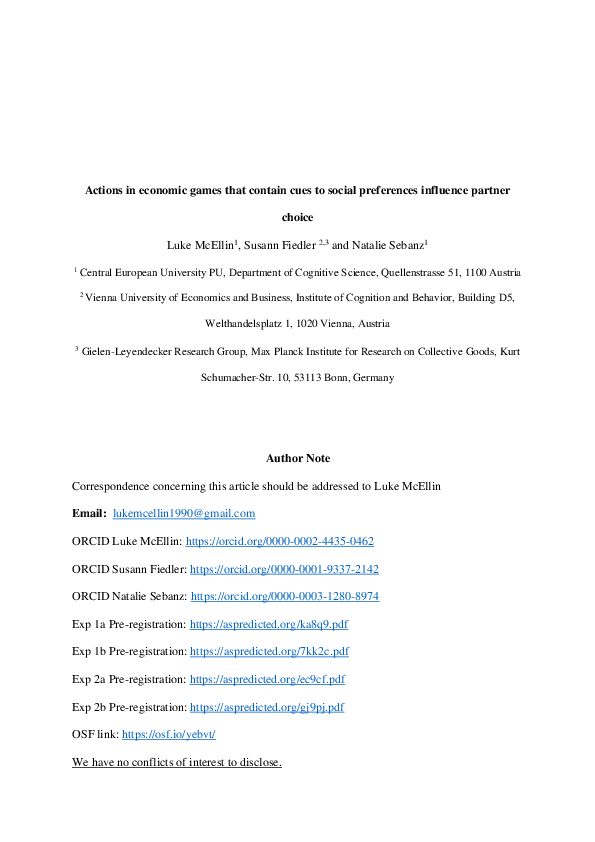 (PDF) Partner Choice in Action