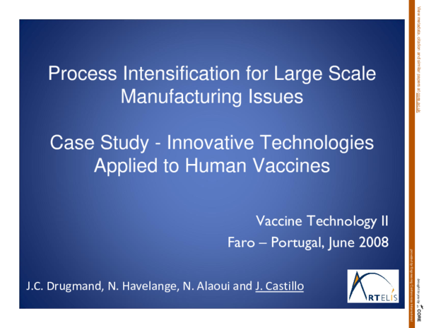(PDF) Process Intensification for Large Scale Manufacturing Issues