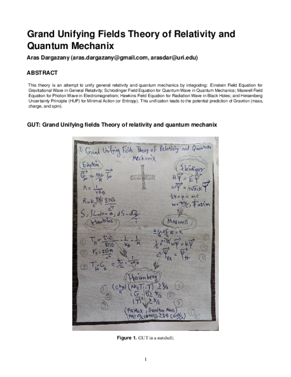 (PDF) Grand Unifying Fields Theory of Relativity and Quantum Mechanix