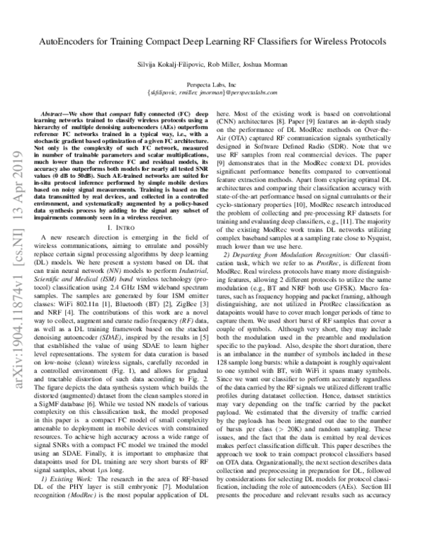 Pdf Compact Deep Learning For Wireless Protocols