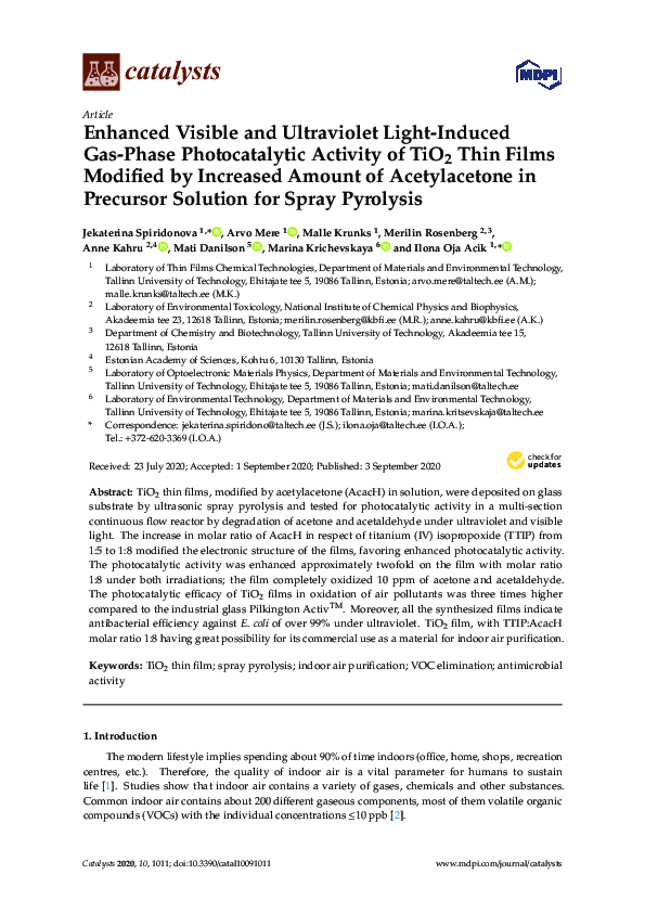 (PDF) Enhanced Visible and Ultraviolet Light-Induced Gas-Phase ...