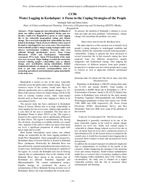 (PDF) Water Logging in Keshabpur: A Focus to the Coping Strategies of ...