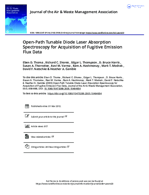 (PDF) Open-Path Tunable Diode Laser Absorption Spectroscopy for ...