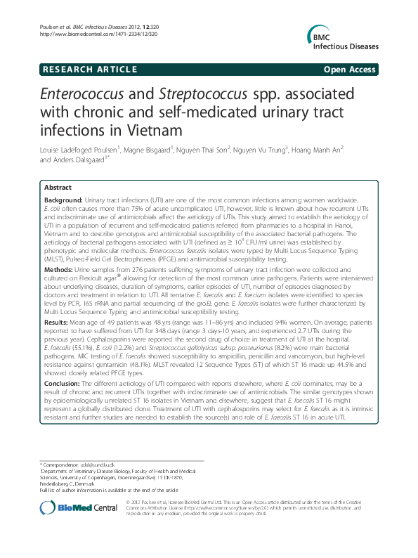 (PDF) Enterococcus and Streptococcusspp. associated with chronic and ...