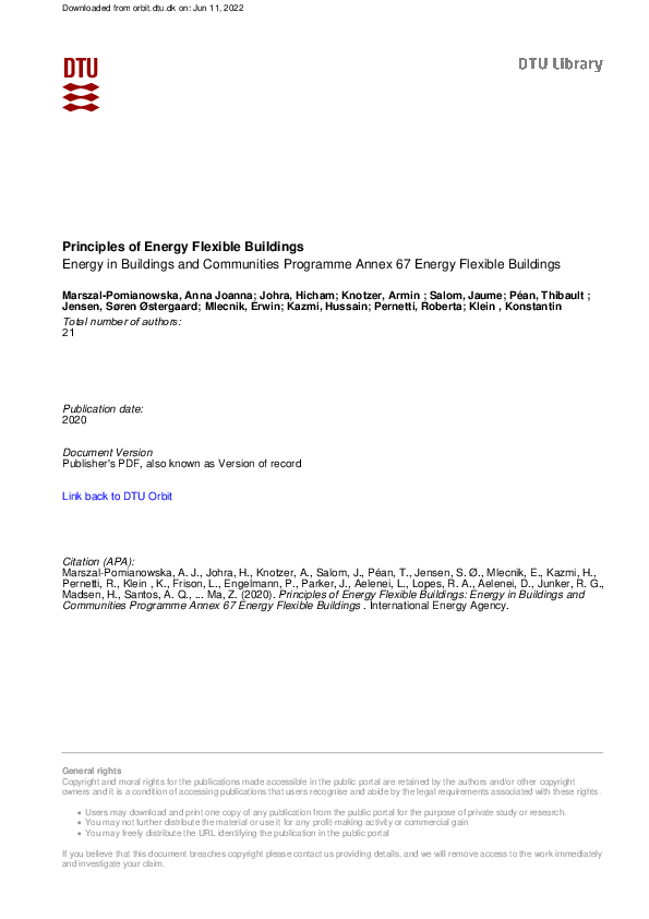 (PDF) Principles of Energy Flexible Buildings: Energy in Buildings and ...