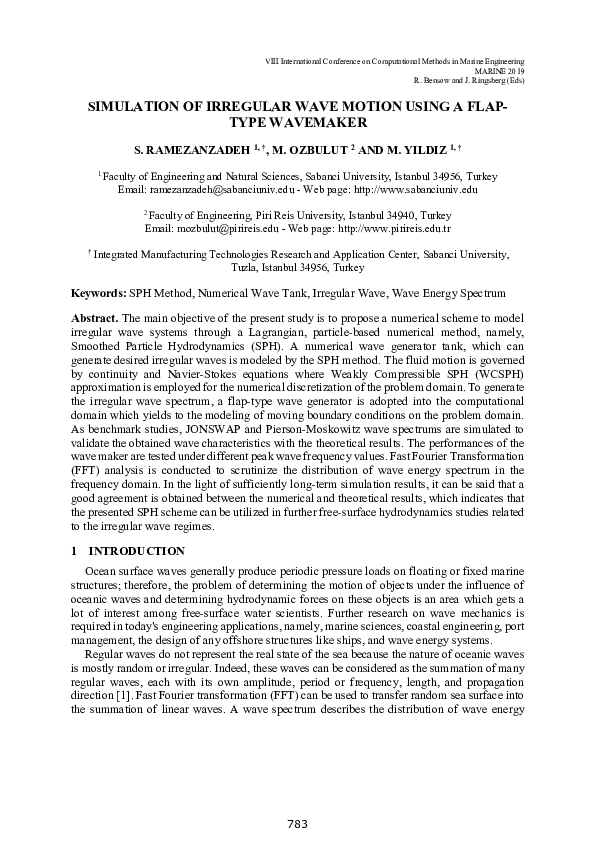 (PDF) Simulation of irregular wave motion using a flap-type wavemaker
