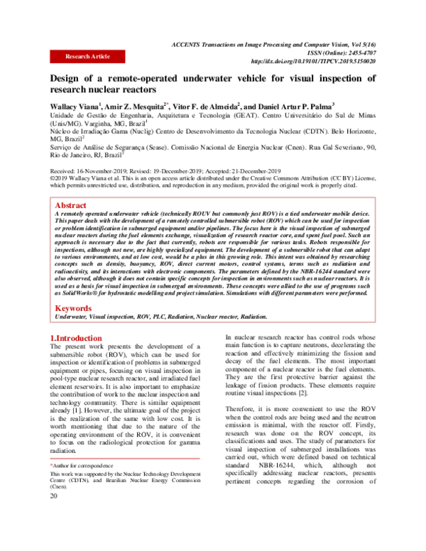 (PDF) Design of a remote-operated underwater vehicle for visual ...