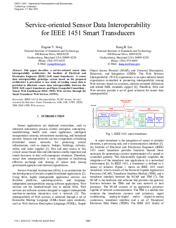 (PDF) Service-oriented sensor data interoperability for IEEE 1451 smart transducers | Kang Lee ...