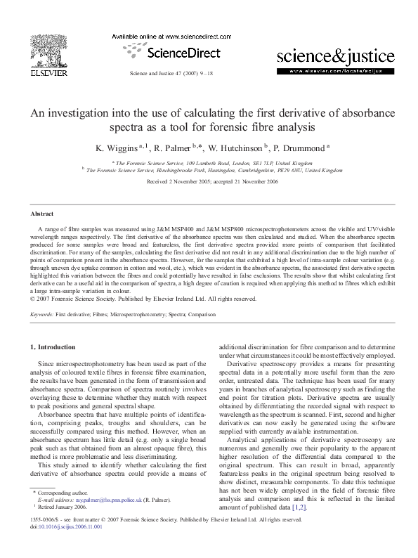 (PDF) An investigation into the use of calculating the first derivative ...