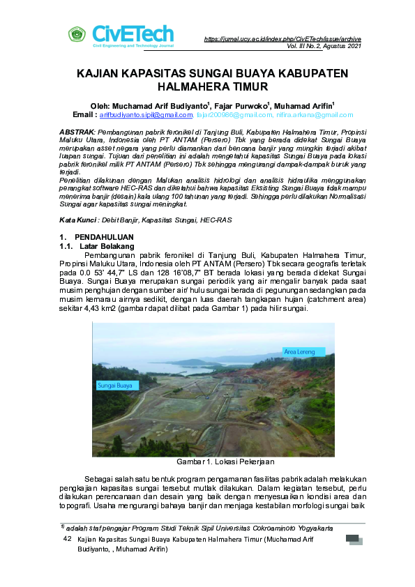 (PDF) Kajian Kapasitas Sungai Buaya Kabupaten Halmahera Timur