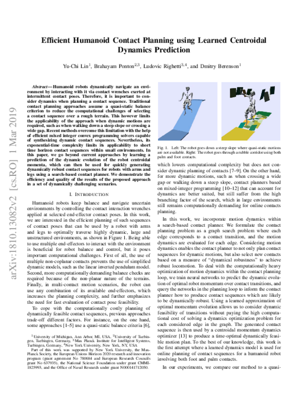 (PDF) Efficient Humanoid Contact Planning using Learned Centroidal ...