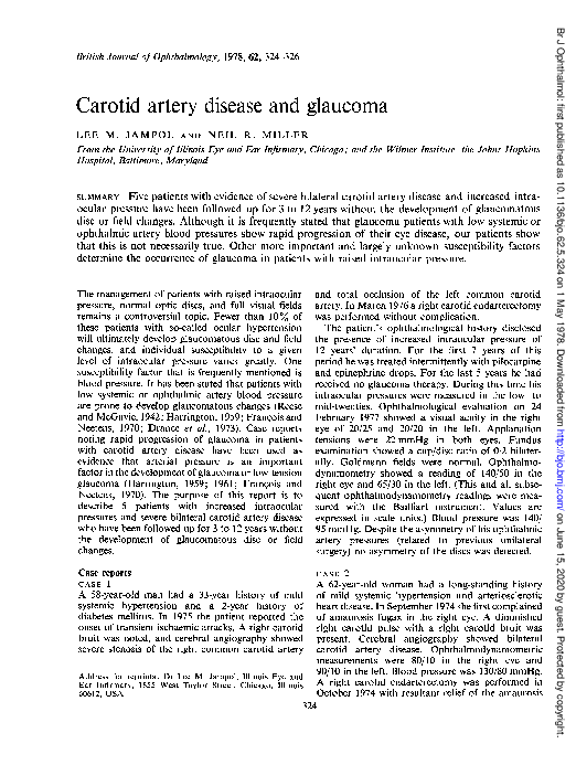 (PDF) Carotid artery disease and glaucoma