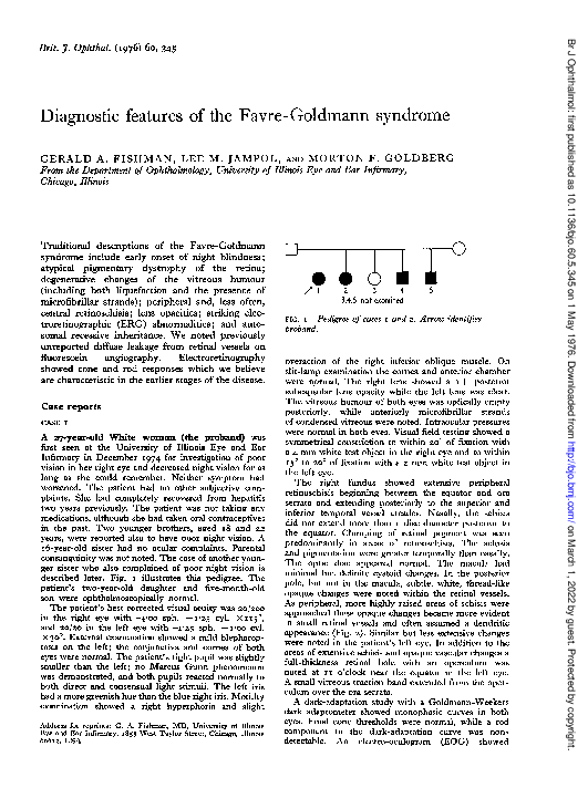 (PDF) Diagnostic features of the Favre-Goldmann syndrome