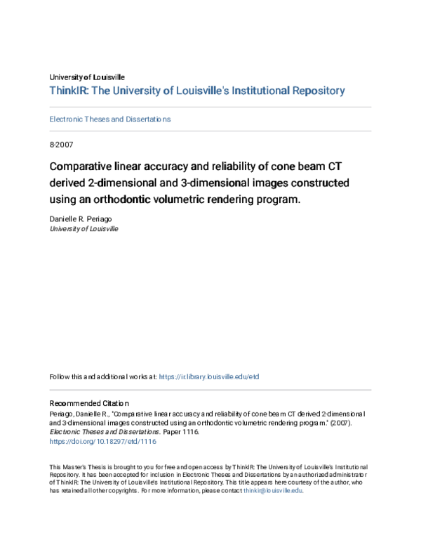 (PDF) Comparative linear accuracy and reliability of cone beam CT ...