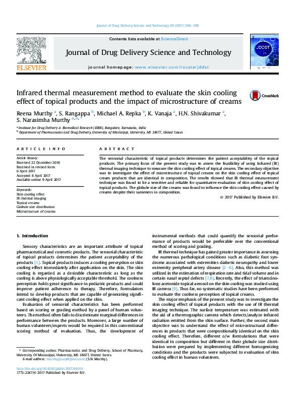 (PDF) Infrared thermal measurement method to evaluate the skin cooling ...