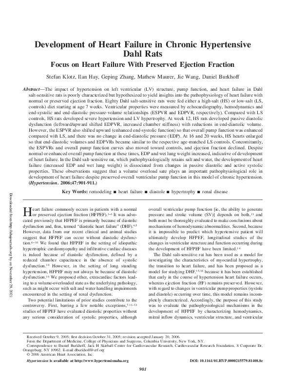 (PDF) Jie Wang and Daniel Burkhoff With Preserved Ejection Fraction ...