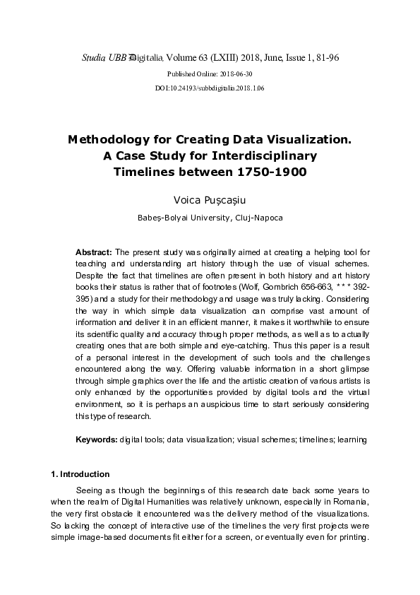 (PDF) Methodology for Creating Data Visualization. A Case Study for Interdisciplinary Timelines ...