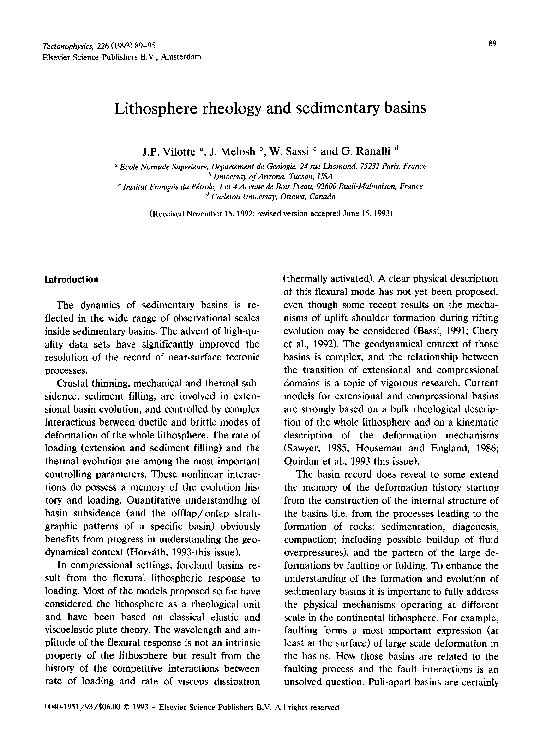 (PDF) Lithosphere rheology and sedimentary basins