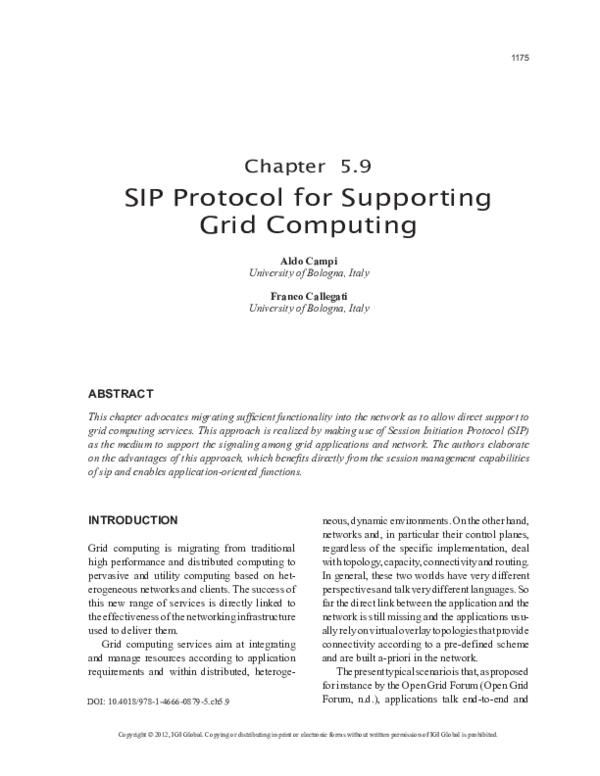 (PDF) SIP Protocol for Supporting Grid Computing