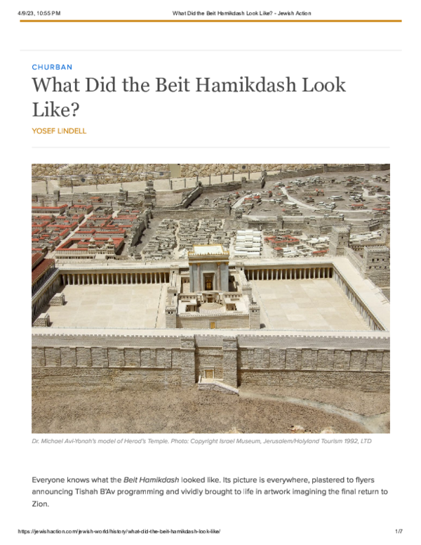(PDF) What Did the Beit Hamikdash Look Like?