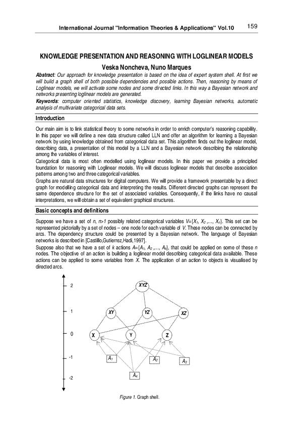 (PDF) Knowledge Presentation and Reasoning with Loglinear Models