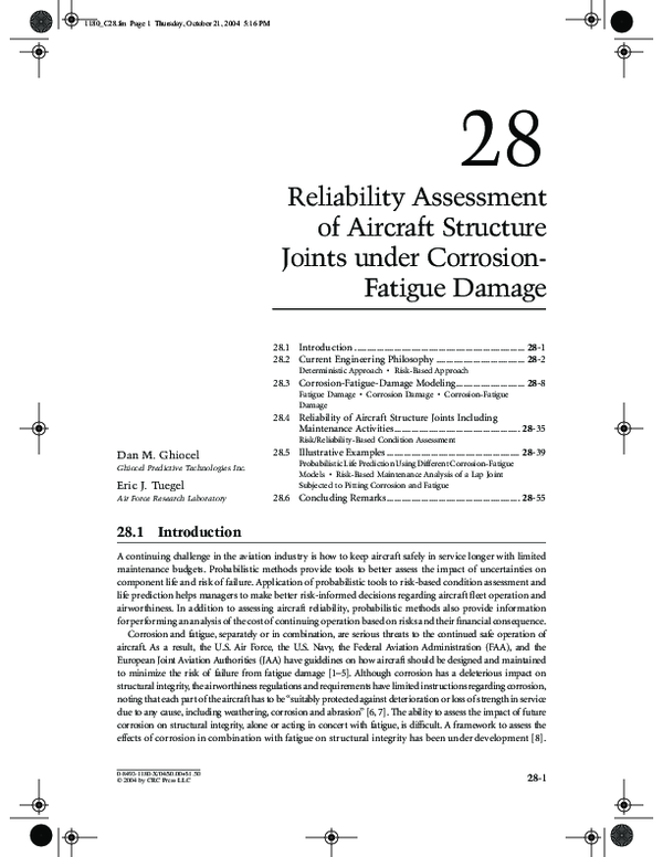 (PDF) Reliability Assessment of Aircraft Structure Joints under ...