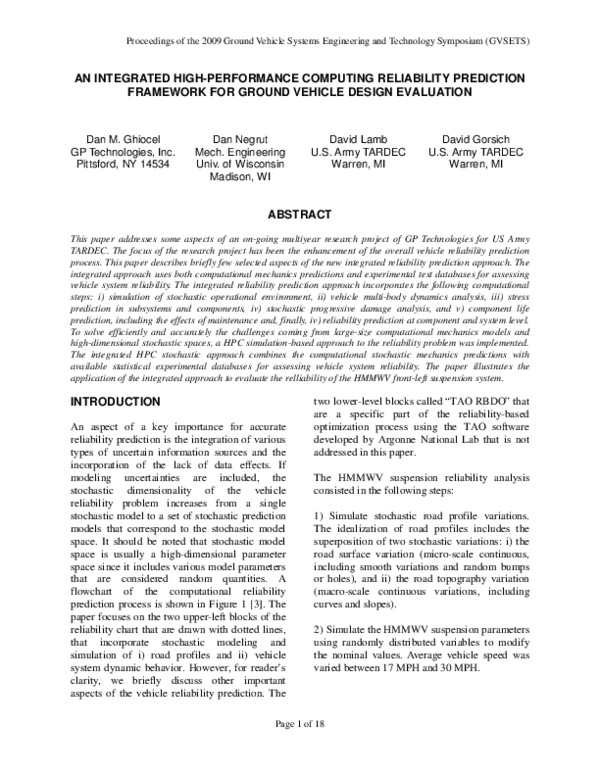 Pdf An Integrated High Performance Computing Reliability Prediction Framework For Ground