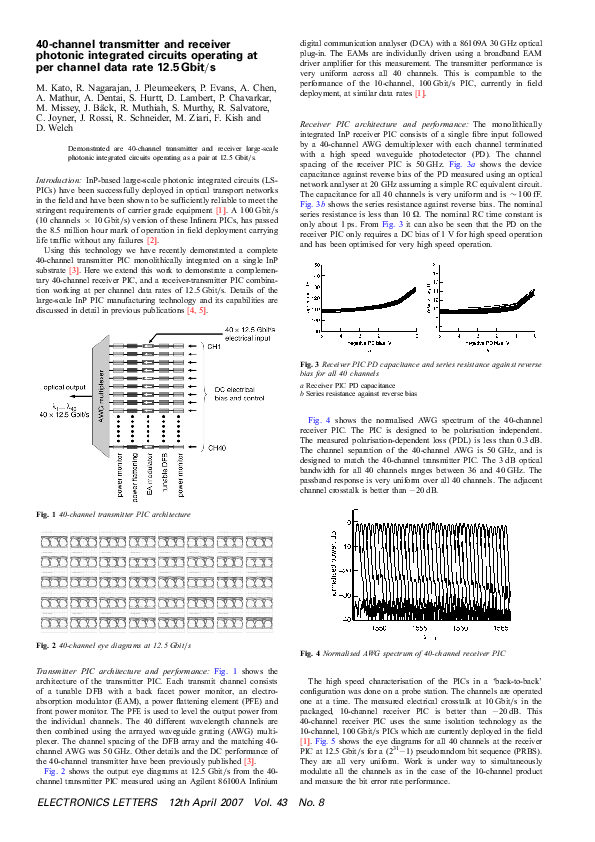 (PDF) 40-channel transmitter and receiver photonic integrated circuits ...