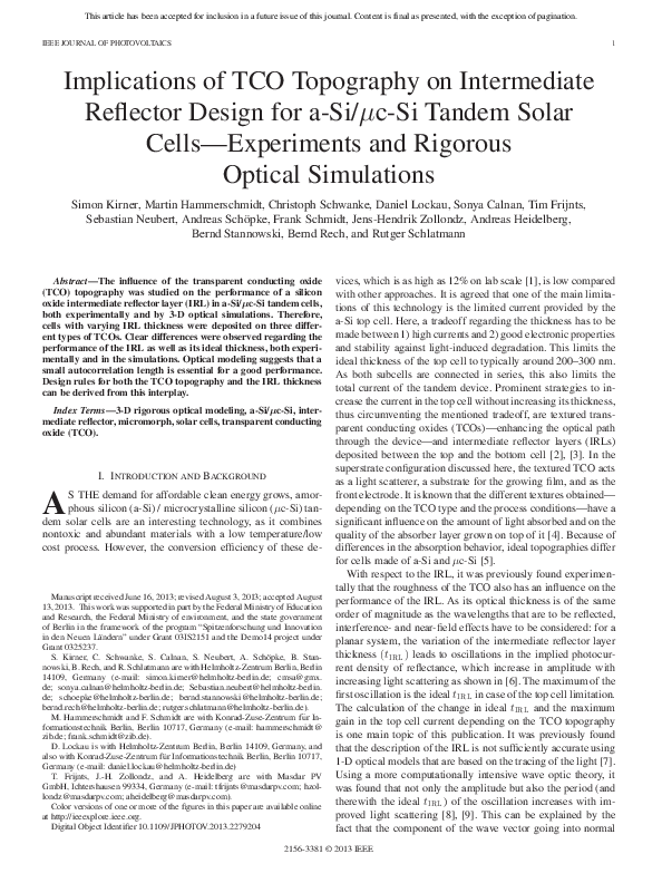 (PDF) Implications of TCO Topography on Intermediate Reflector Design ...