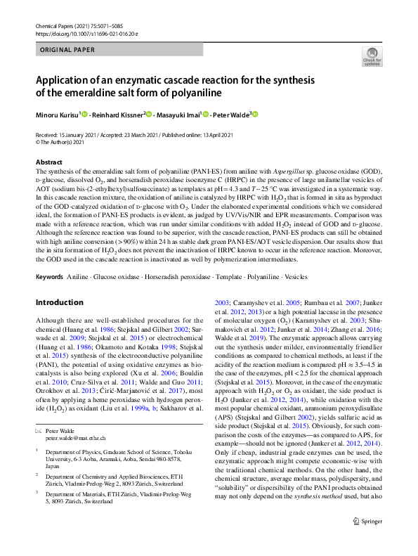 (PDF) Application of an enzymatic cascade reaction for the synthesis of ...