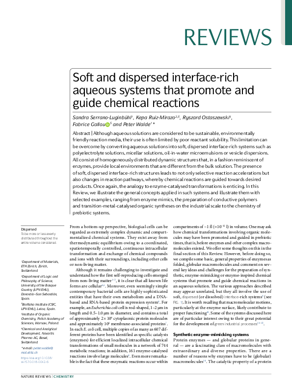 (PDF) Soft and dispersed interface-rich aqueous systems that promote ...
