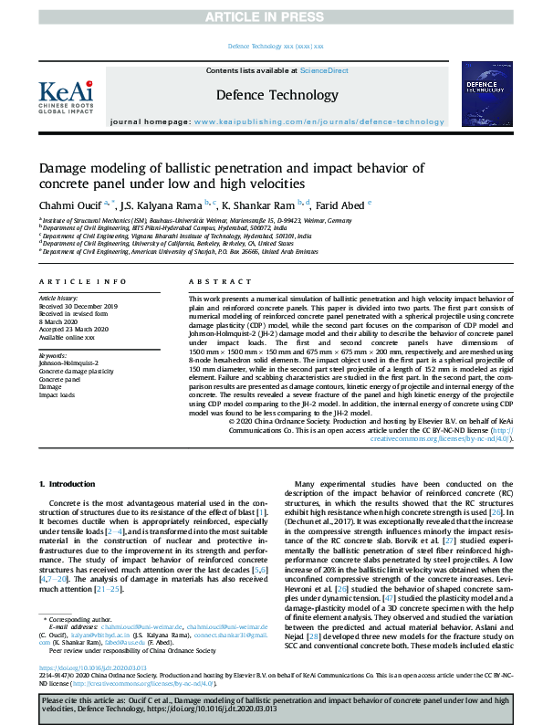 (PDF) Damage modeling of ballistic penetration and impact behavior of ...