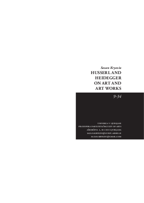 (PDF) Husserl and Heidegger on Art and Art Works