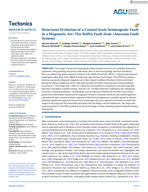(PDF) Structural evolution of a crustal-scale seismogenic fault in a ...
