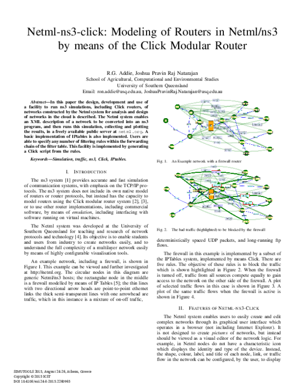 (PDF) Netml-ns3-click: Modeling of Routers in Netml/ns3 by means of the Click Modular Router ...