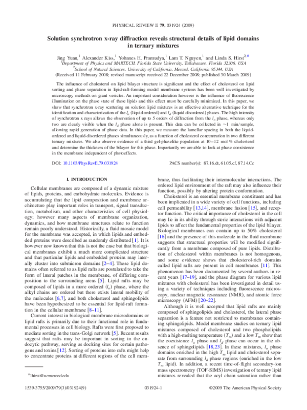 (PDF) Solution synchrotron x-ray diffraction reveals structural details ...