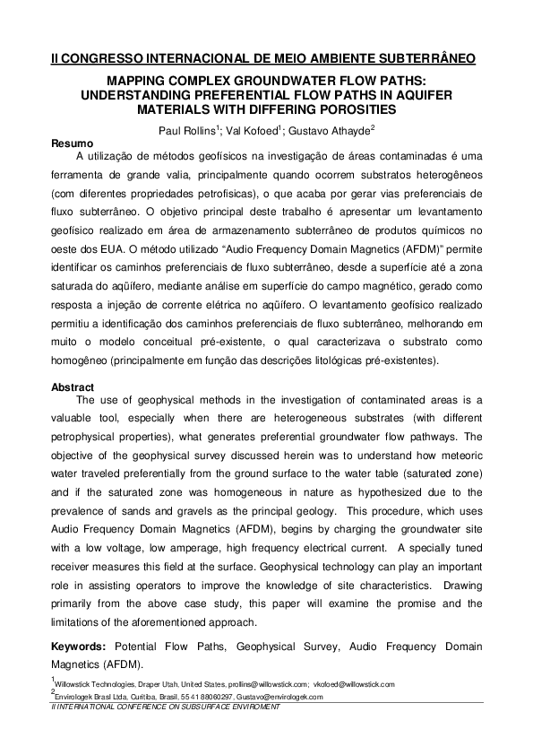 (PDF) Mapping Complex Groundwater Flow Paths: Understanding ...