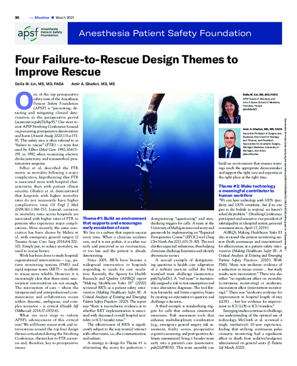(PDF) Four Failure-to-Rescue Design Themes to Improve Rescue