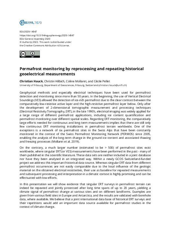 (PDF) Permafrost monitoring by reprocessing and repeating historical ...