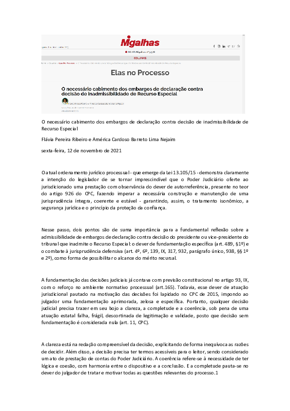 (PDF) O necessario cabimento dos embargos de declaracao contra decisao ... (PDF) O necessario cabimento dos embargos de declaracao contra decisao ...