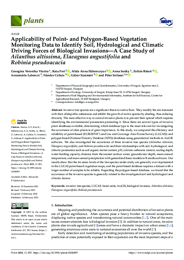 (PDF) Applicability of Point- and Polygon-Based Vegetation Monitoring Data to Identify Soil ...