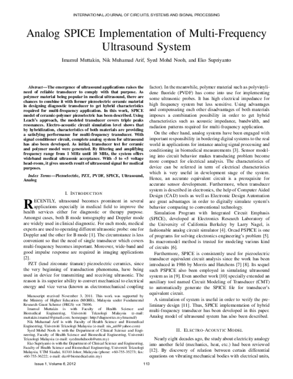 (PDF) Analog SPICE Implementation of Multi-Frequency Ultrasound System