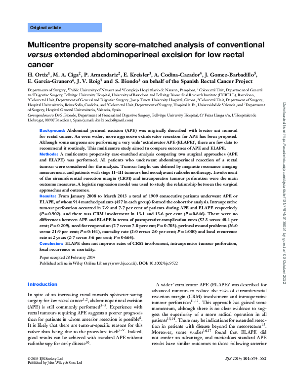 (PDF) Multicentre propensity score-matched analysis of conventional ...