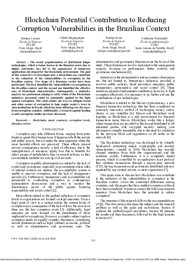 (PDF) Blockchain Potential Contribution to Reducing Corruption ...