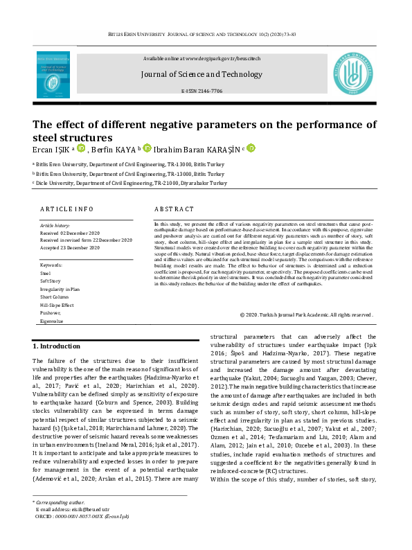 (PDF) The effect of different negative parameters on the performance of ...