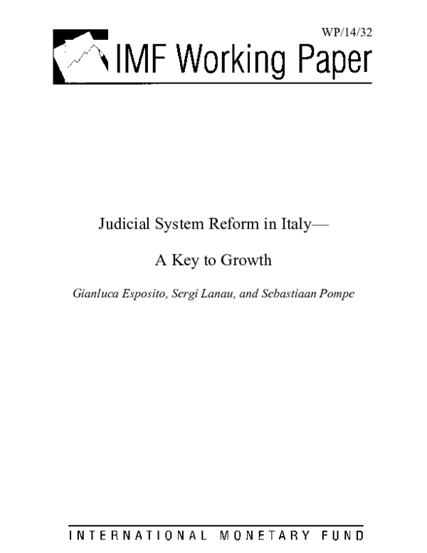 (PDF) Judicial System Reform in Italy: A Key to Growth