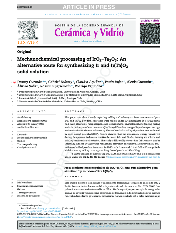 (PDF) Mechanochemical processing of IrO2–Ta2O5: An alternative route ...