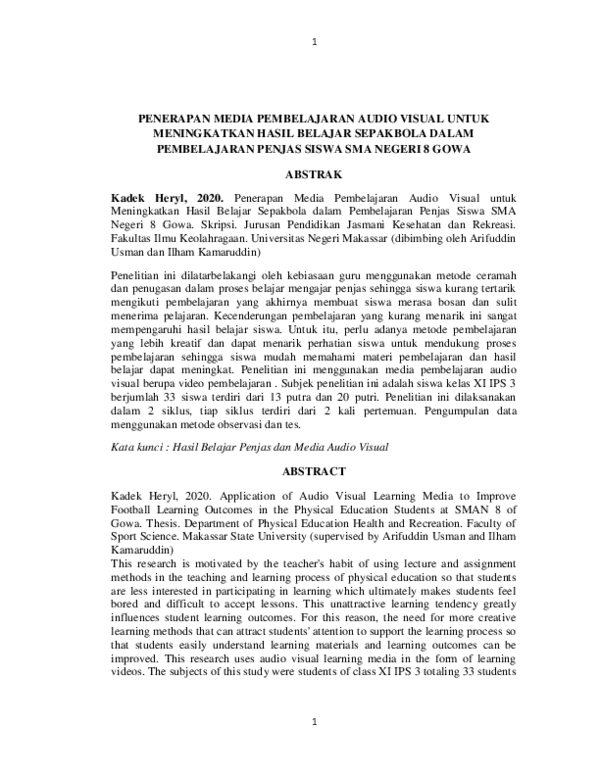 (PDF) Penerapan Media Pembelajaran Audio-Visual Untuk Meningkatkan Hasil Belajar Senam Lantai ...
