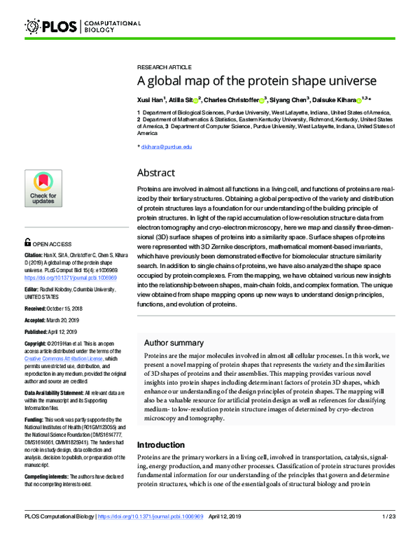 (PDF) A global map of the protein shape universe